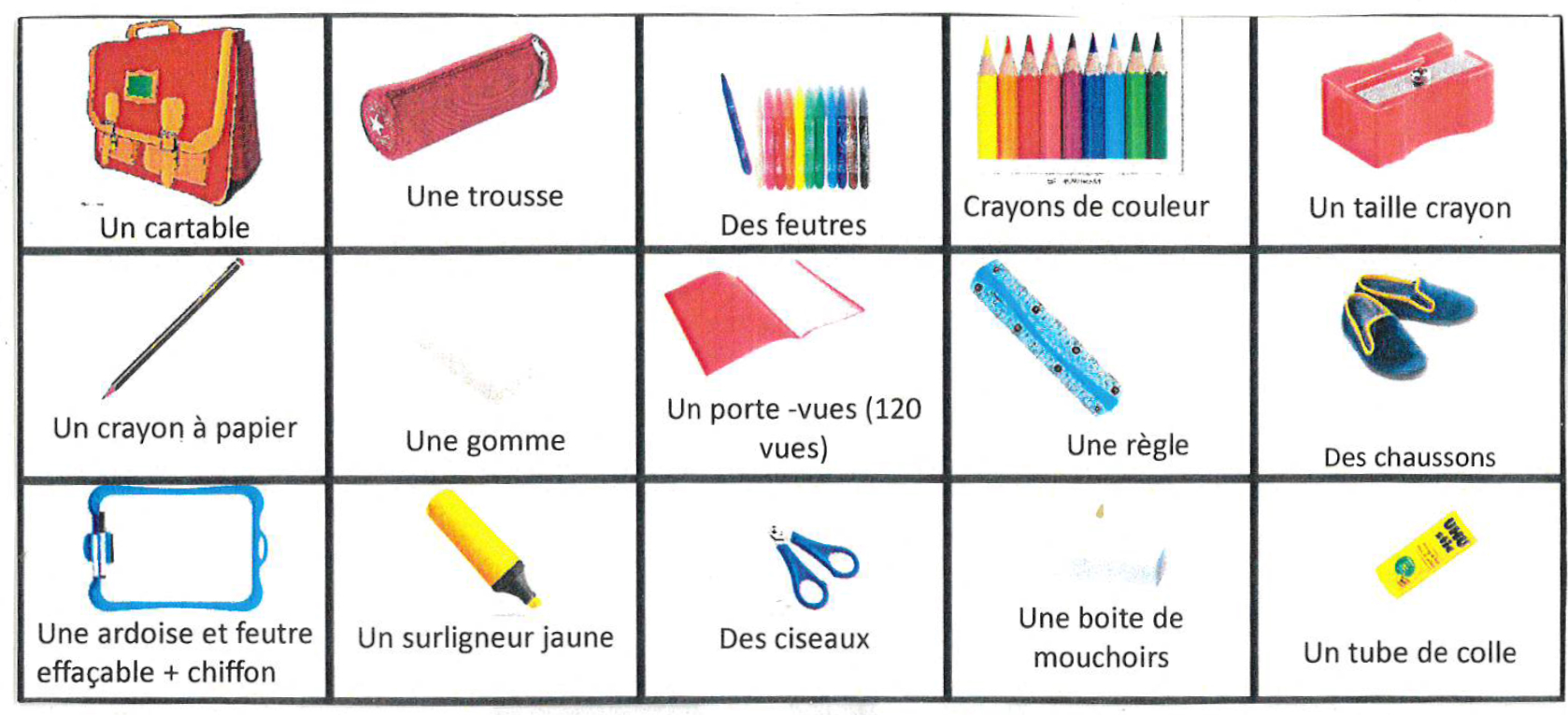 Fournitures scolaires CP année scolaire 2024-2025 - École Evelyne ...